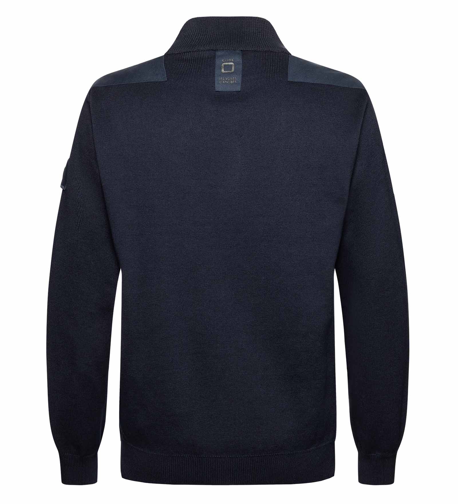 Les Voiles d'Antibes Half-Zip Sweater Men Mariner Navy Blue S | CODE-ZERO
