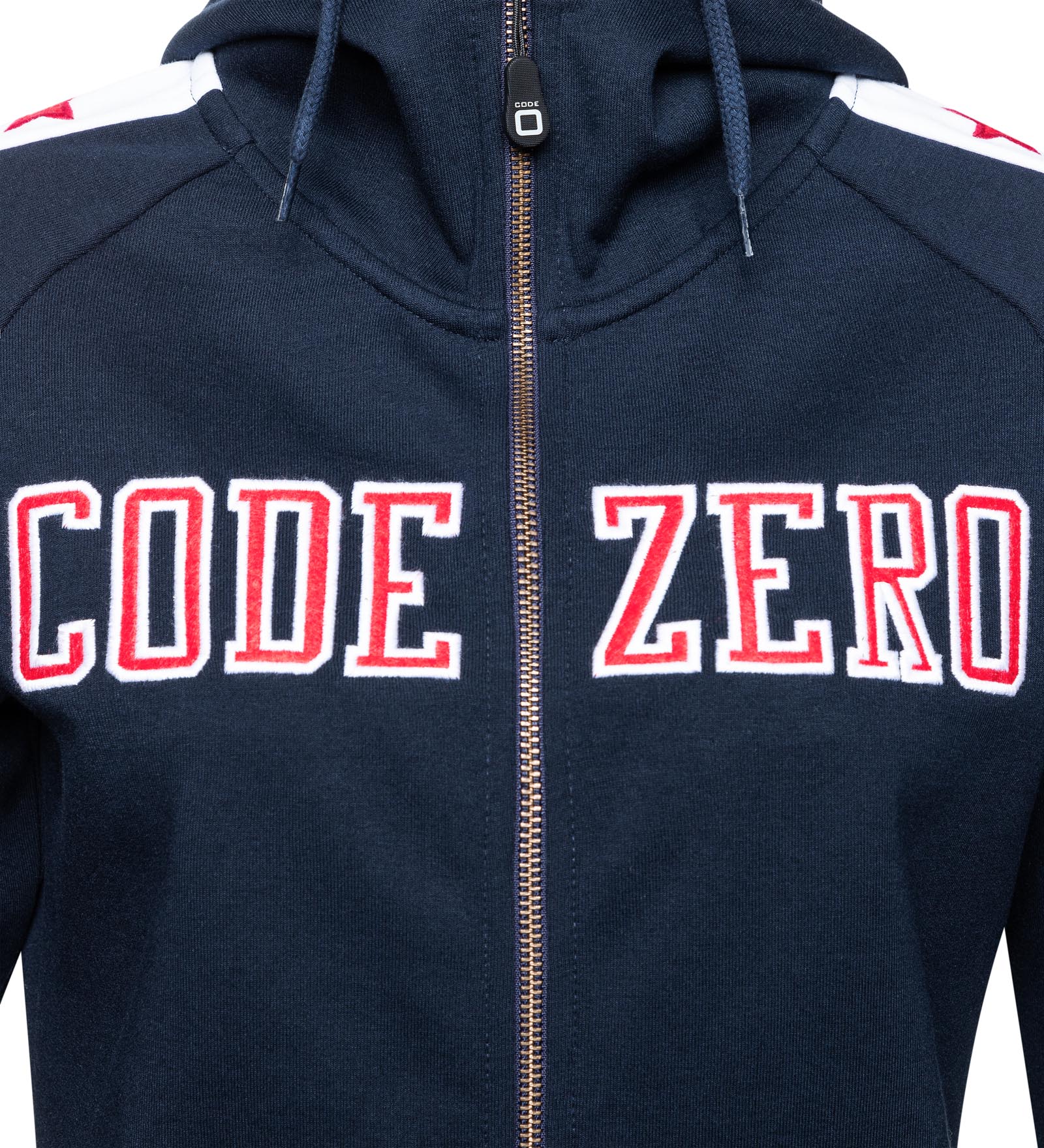 CODE-ZERO Zip-Up Hoodie Women Stars Navy Blue M | CODE-ZERO
