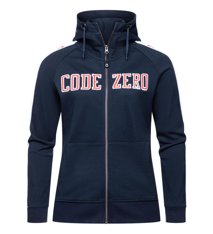 CODE-ZERO Zip-Up Hoodie Women Stars Navy Blue M | CODE-ZERO