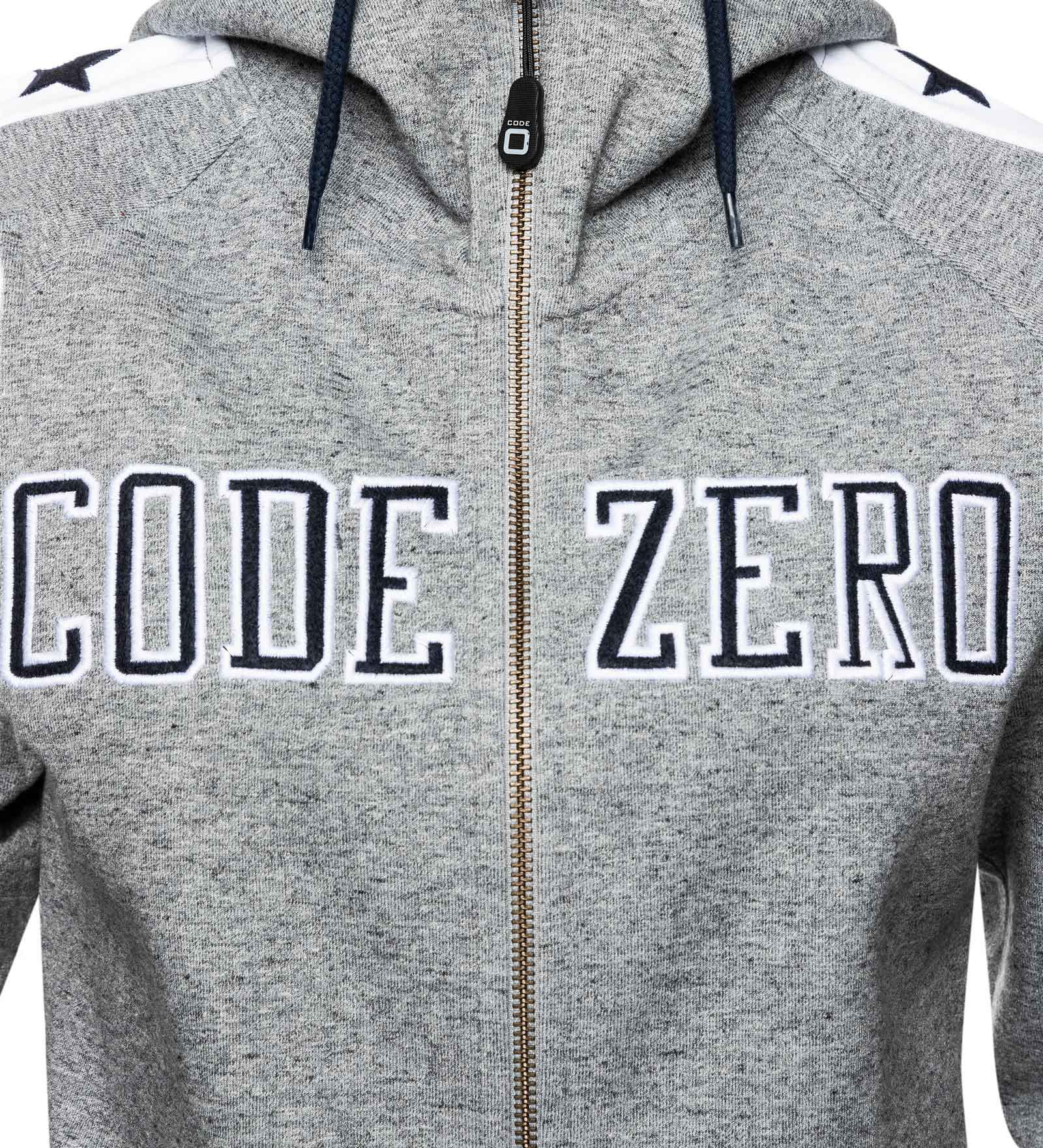 CODE-ZERO Zip-Up Hoodie Women Stars Grey M | CODE-ZERO