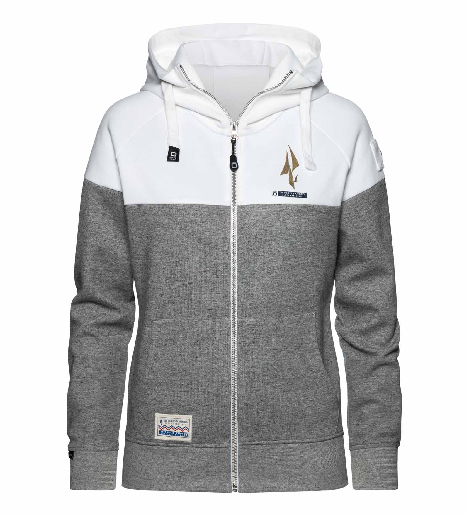 Les Voiles d'Antibes Sweat Jacket Women Grey M | CODE-ZERO