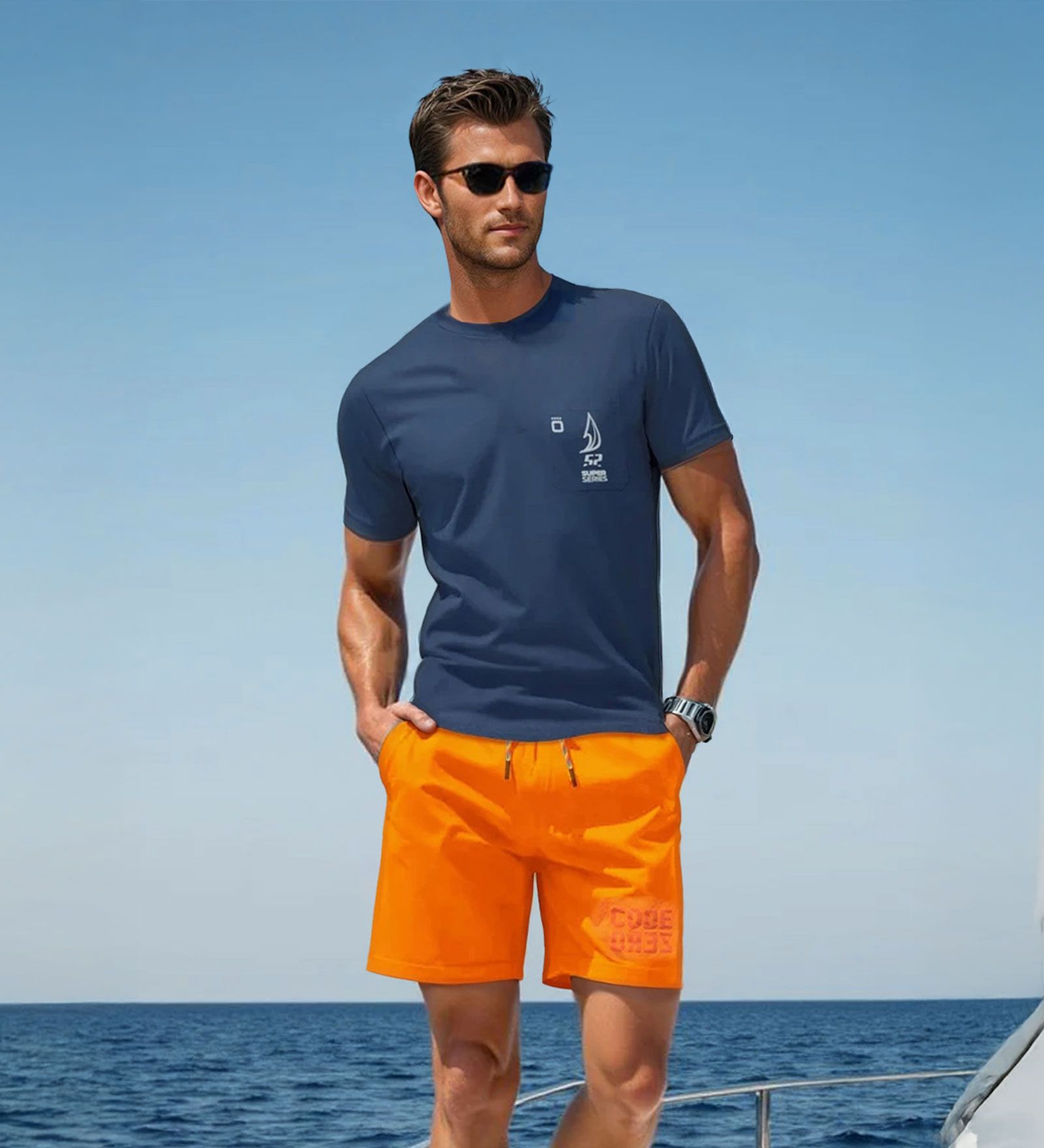 CODE-ZERO Swim Shorts Orange S | CODE-ZERO